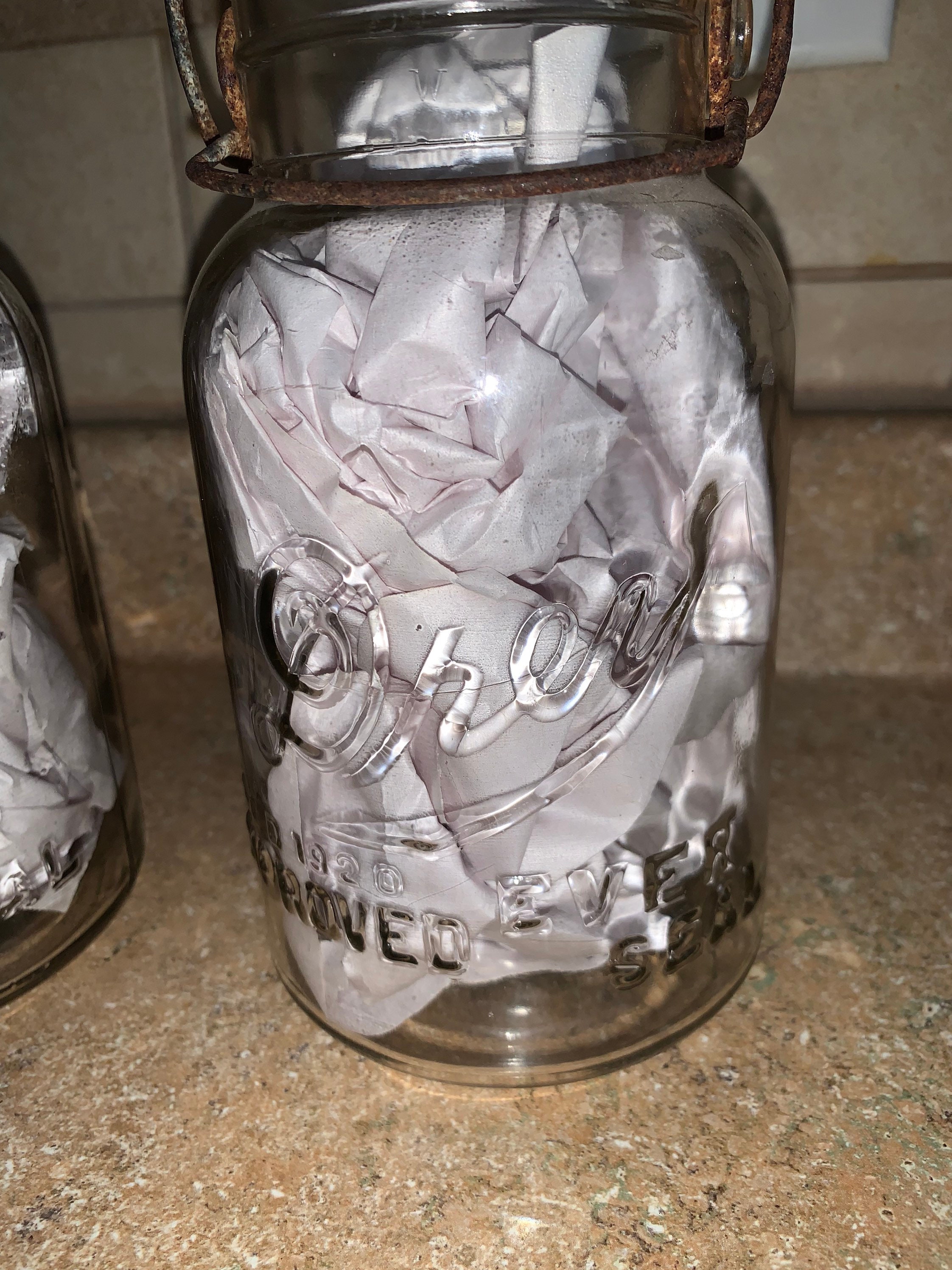 Atique Drey Canning Jars Quart Jars Pat’d 1920 Improved Ever Seal 2 ...