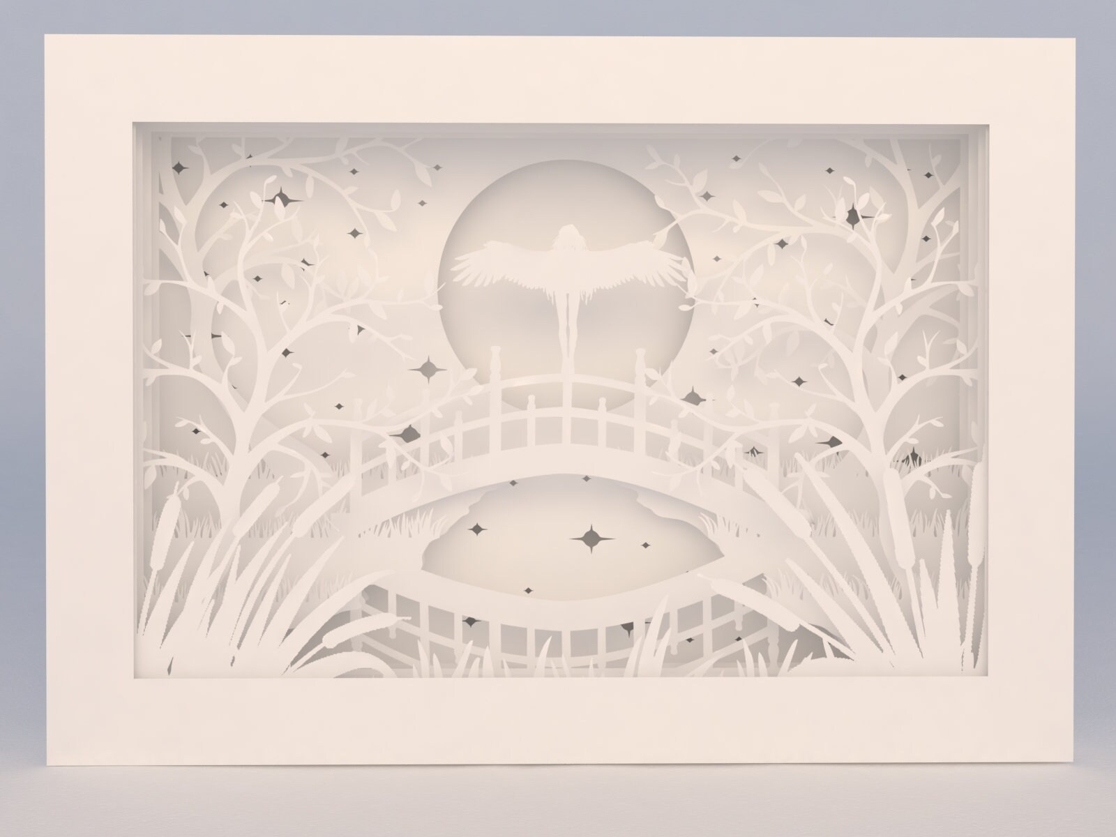 3D Shadow Box Svg Angel Wings Paper Cut Template Light Box Cut | Etsy