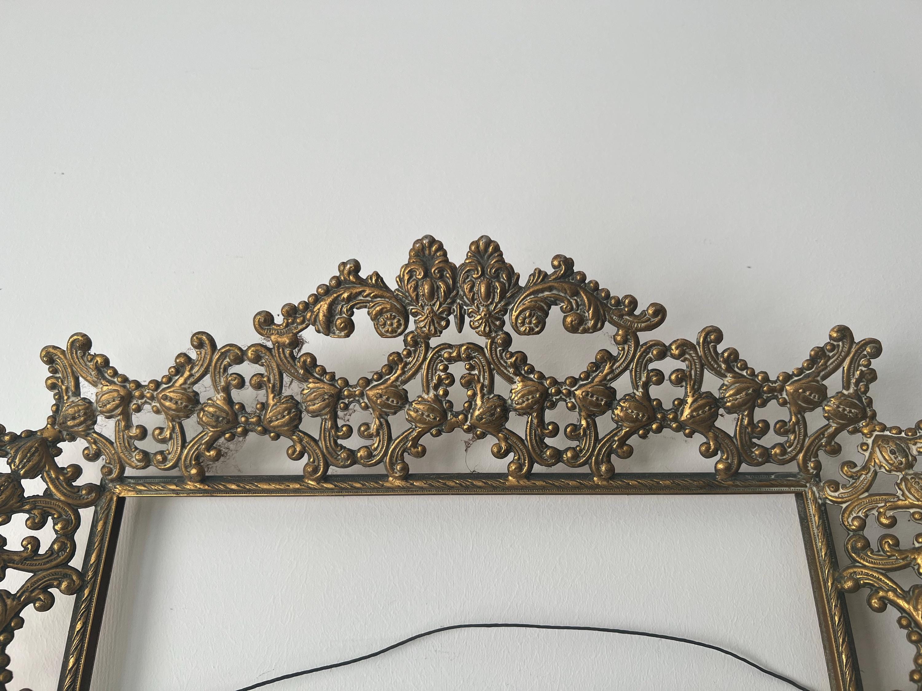 Vintage Filigree Ornate Gilt Metal Frame - Etsy