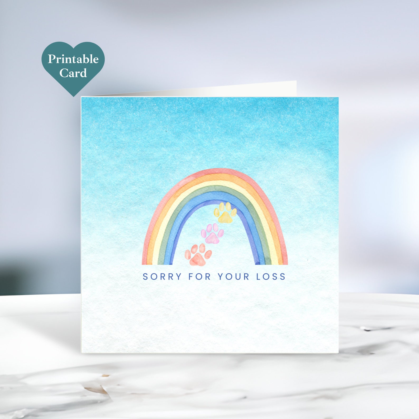 Printable Pet Loss Card With Envelope Template. Sorry for Your Loss ...