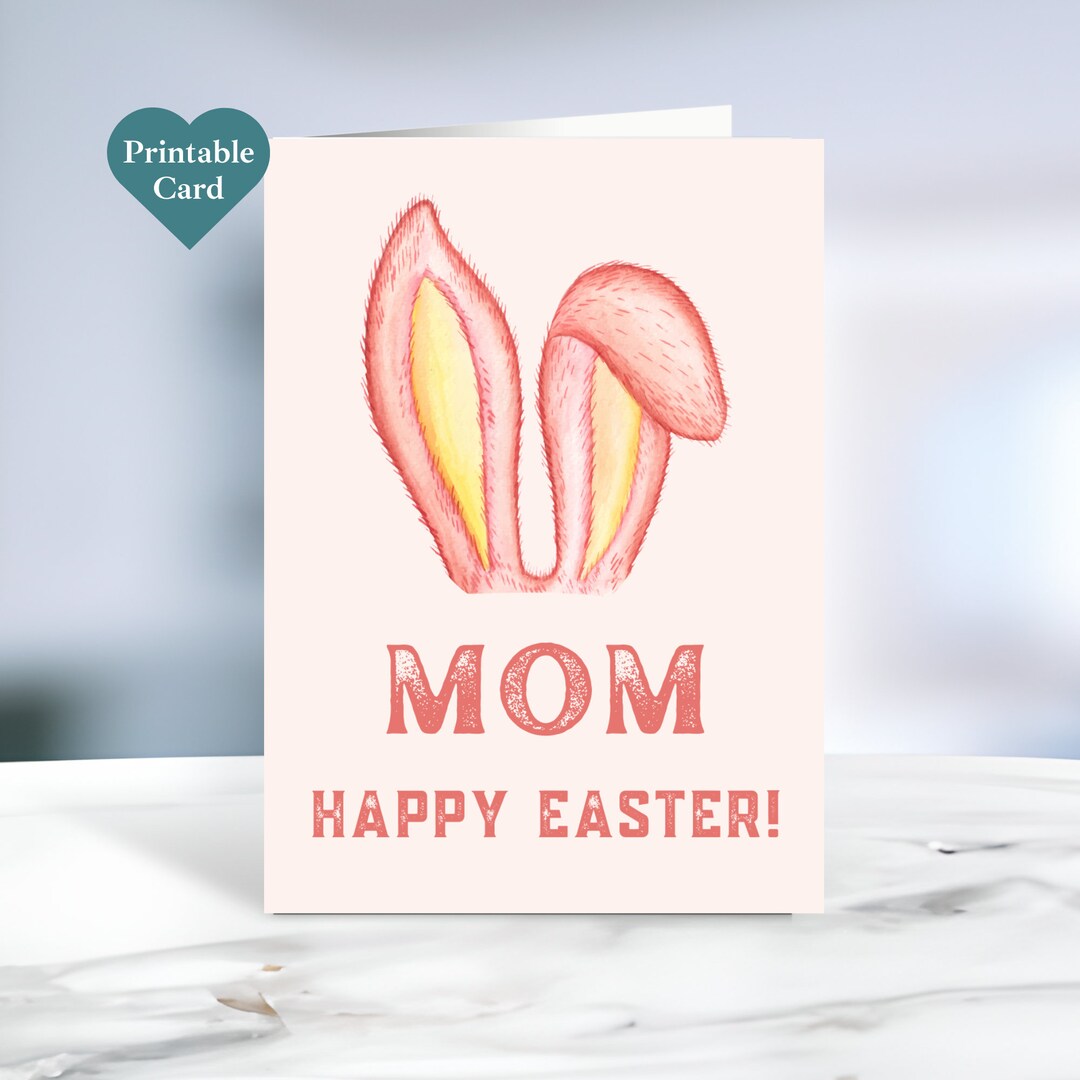 Printable Happy Easter Mom Card With Envelope Template. 5 X 7 Inches ...