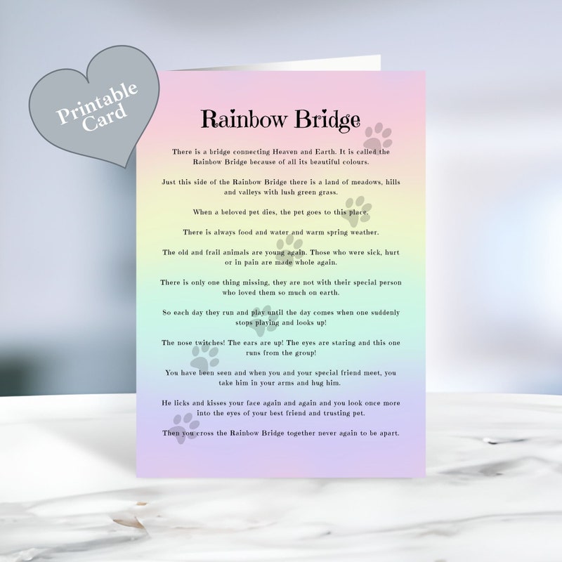 Rainbow Bridge Card - Etsy