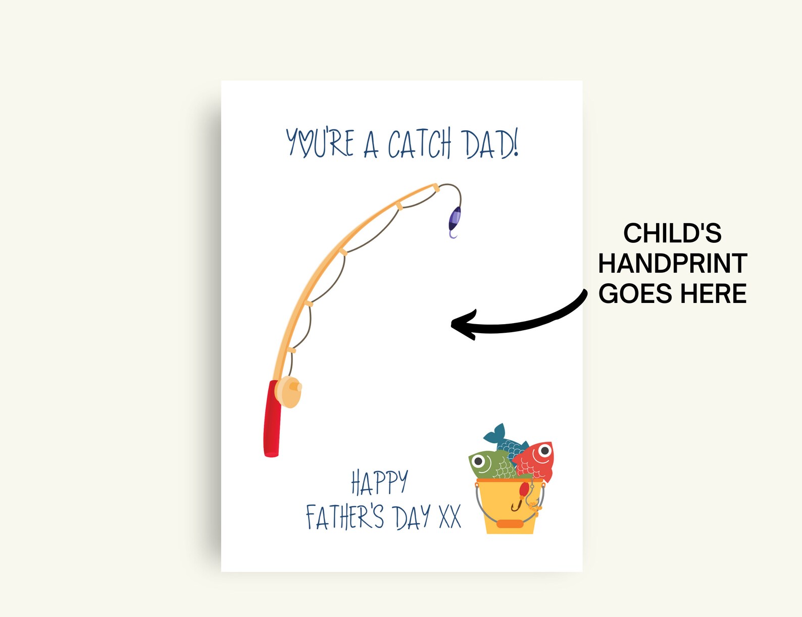 Father's Day Printable Handprint Art. You're A Catch Dad A4 & US Letter ...