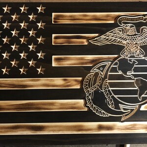 Personalized USMC Flag, Rustic Flag, Marine Flag, Military Flag ...