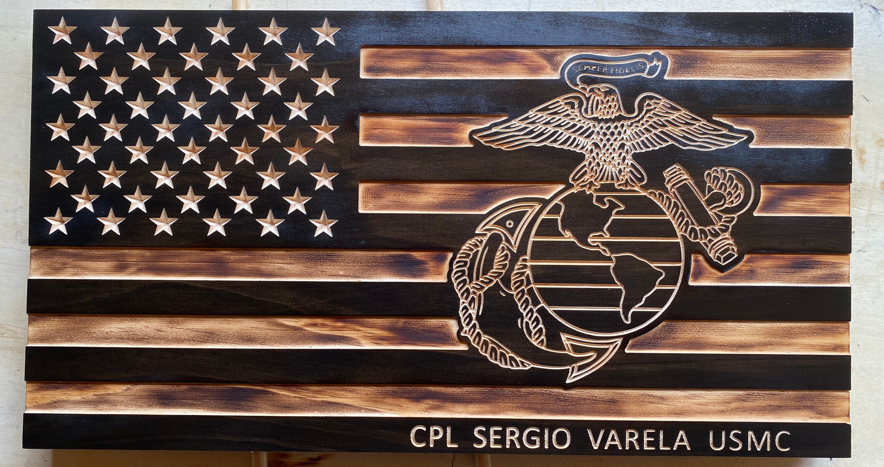 Personalized USMC Flag, Rustic Flag, Marine Flag, Military Flag ...