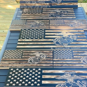 Personalized USMC Flag, Rustic Flag, Marine Flag, Military Flag ...