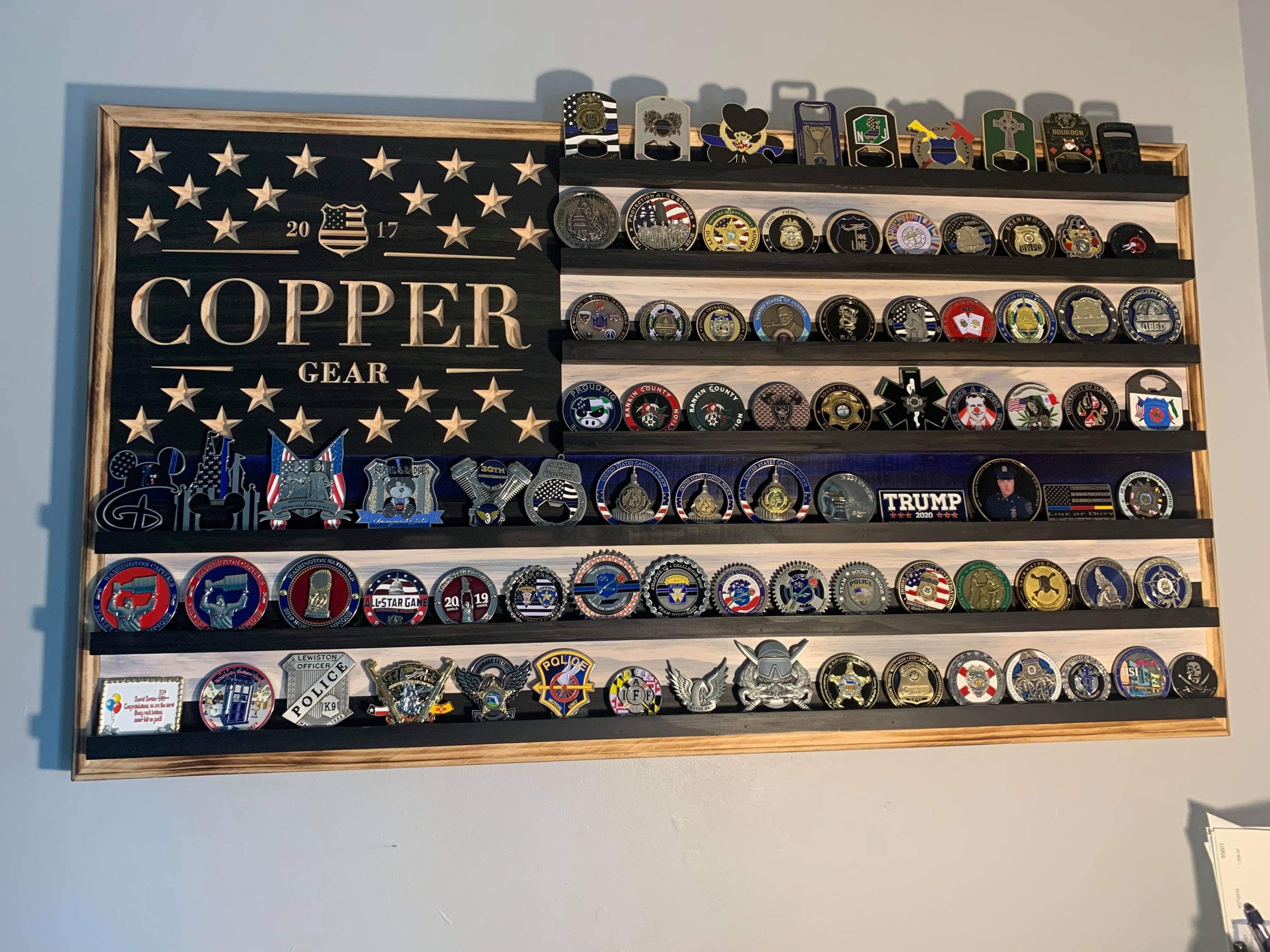 Challenge Coin Flag, Challenge Coin Holder, Coin Display, Rustic Flag ...