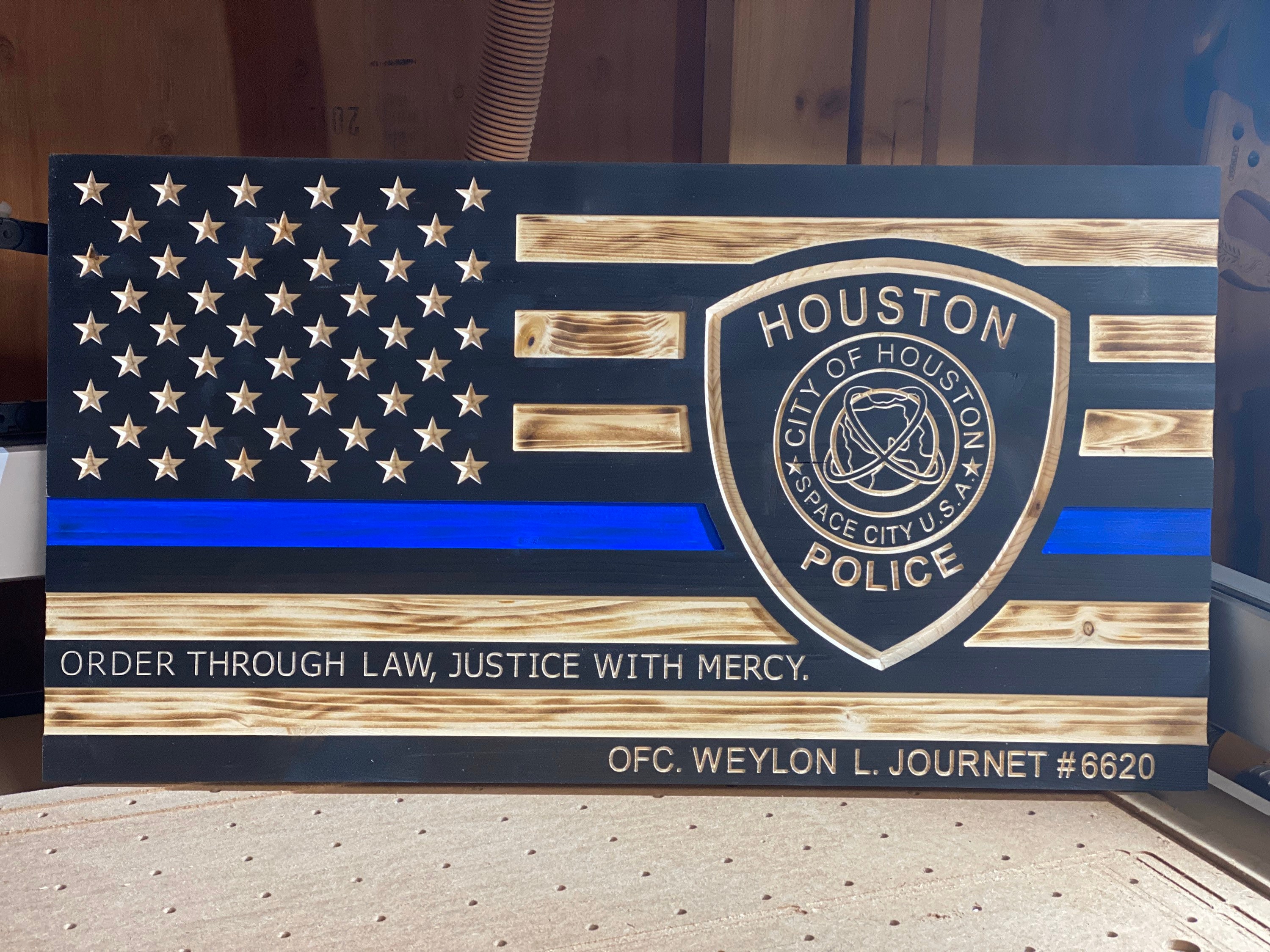 Blue Line Flag, Personalized Flag, Rustic Flag, Police Flag, American ...