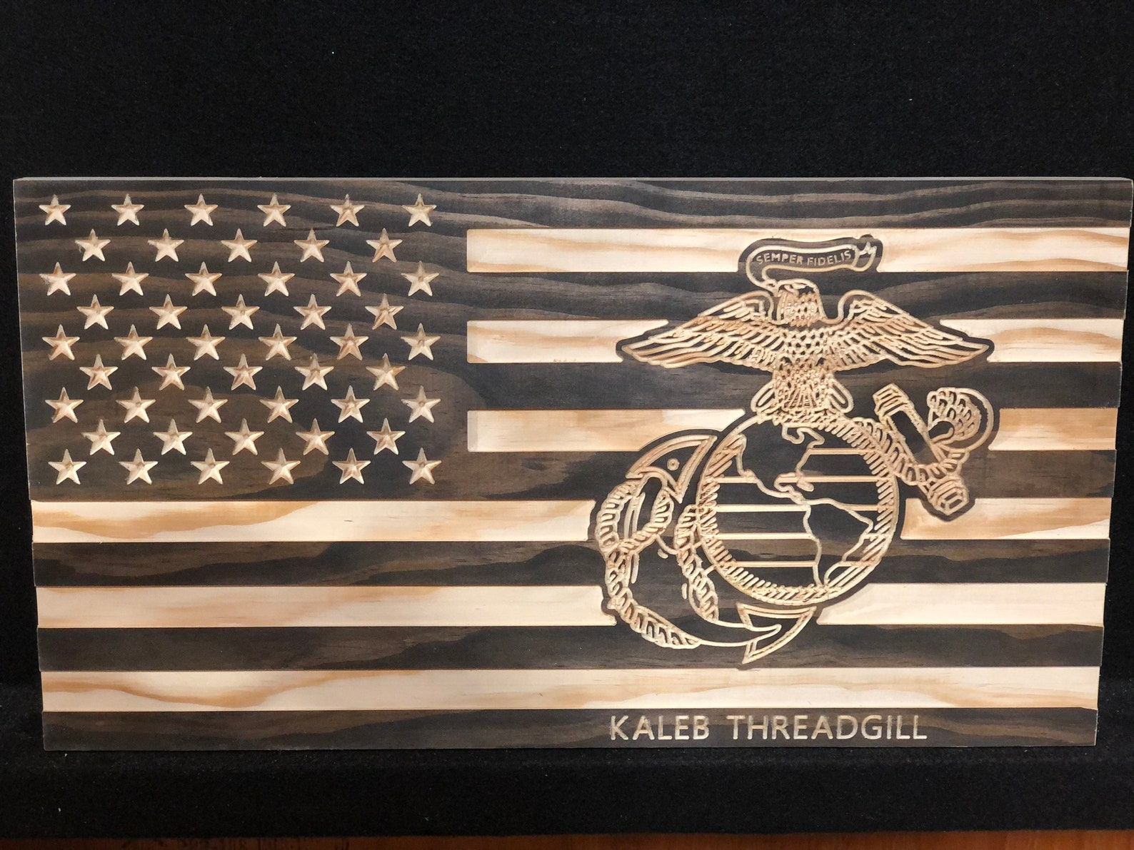 Personalized USMC Flag, Rustic Flag, Marine Flag, Military Flag ...