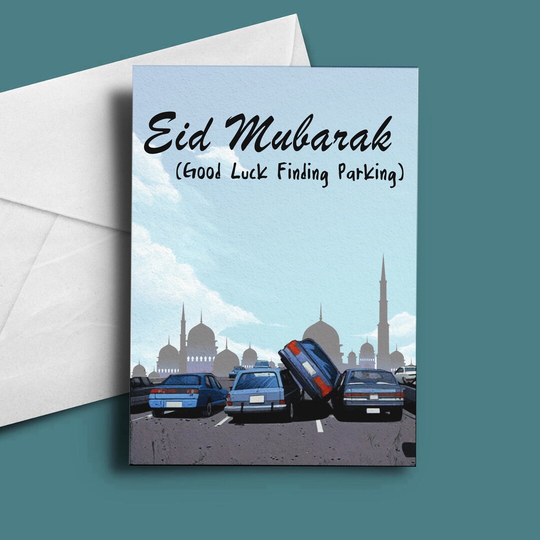 Eid Card - Funny Eid Card - Mosque Parking - Eid Mubarak - Eid Gifts - Etsy