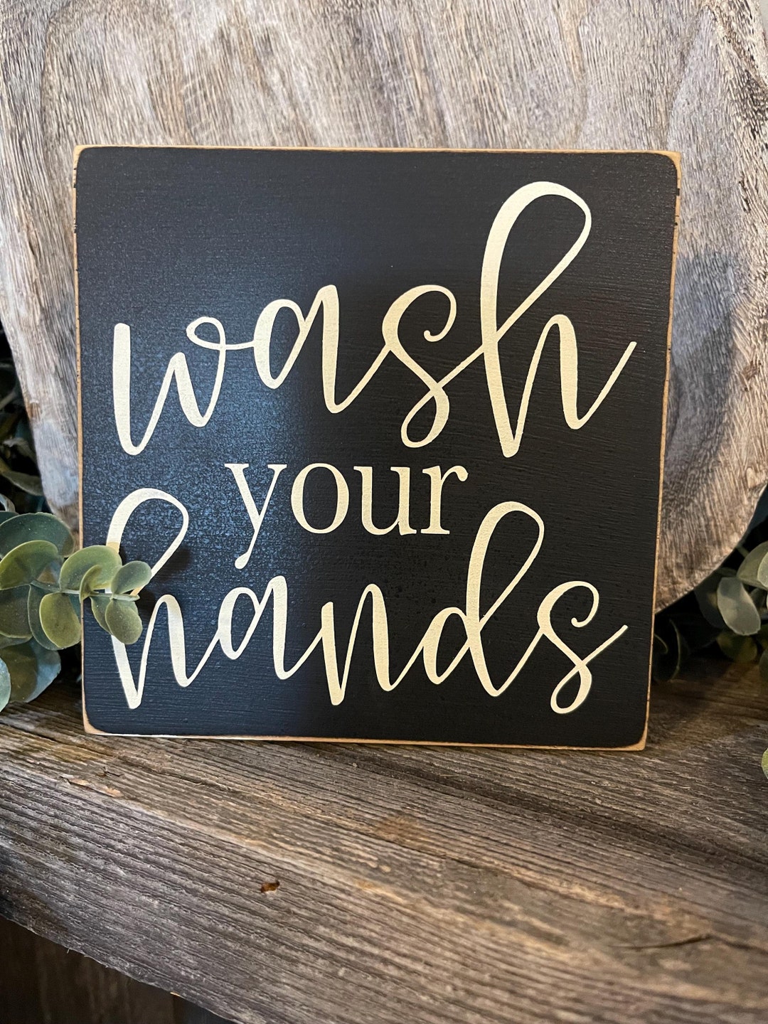 Wash Your Hands - Mini Sign - Farmhouse Sign - Bathroom Sign - Tiered ...