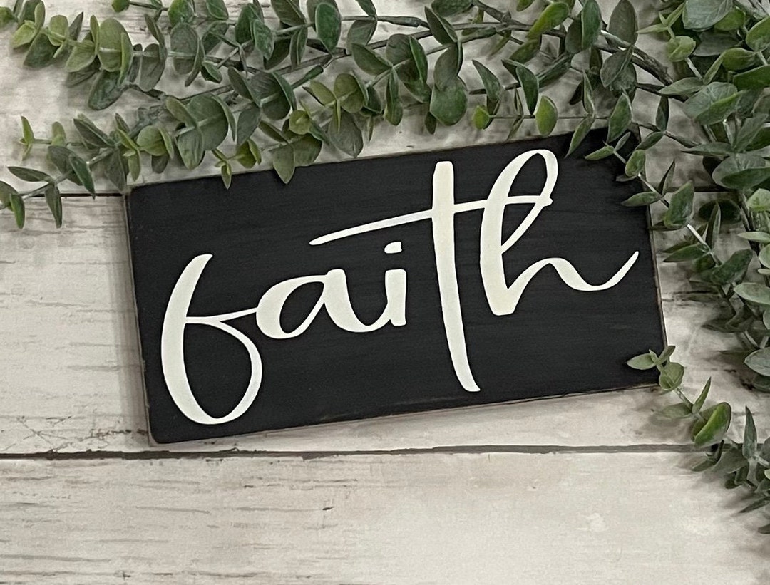 Faith - Family Sign - Home Signs - Faith Sign - Mini Sign - Wood Sign ...