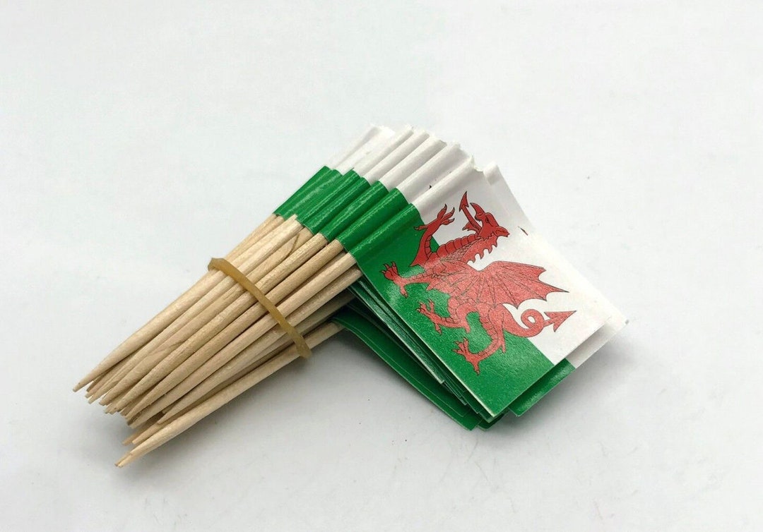 50 Pieces Wales Toothpicks MINI Flags Paper Sticks Party - Etsy
