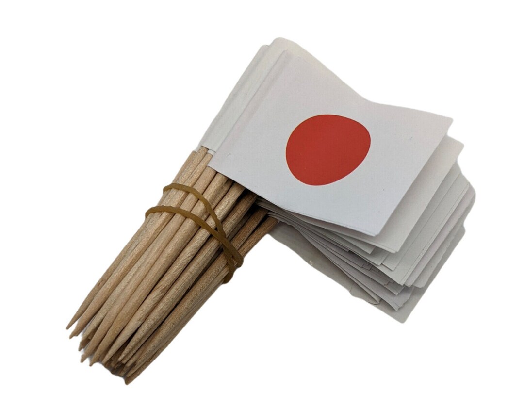 50 Pieces Japan Toothpicks MINI Flags Paper Sticks Party Cocktail ...
