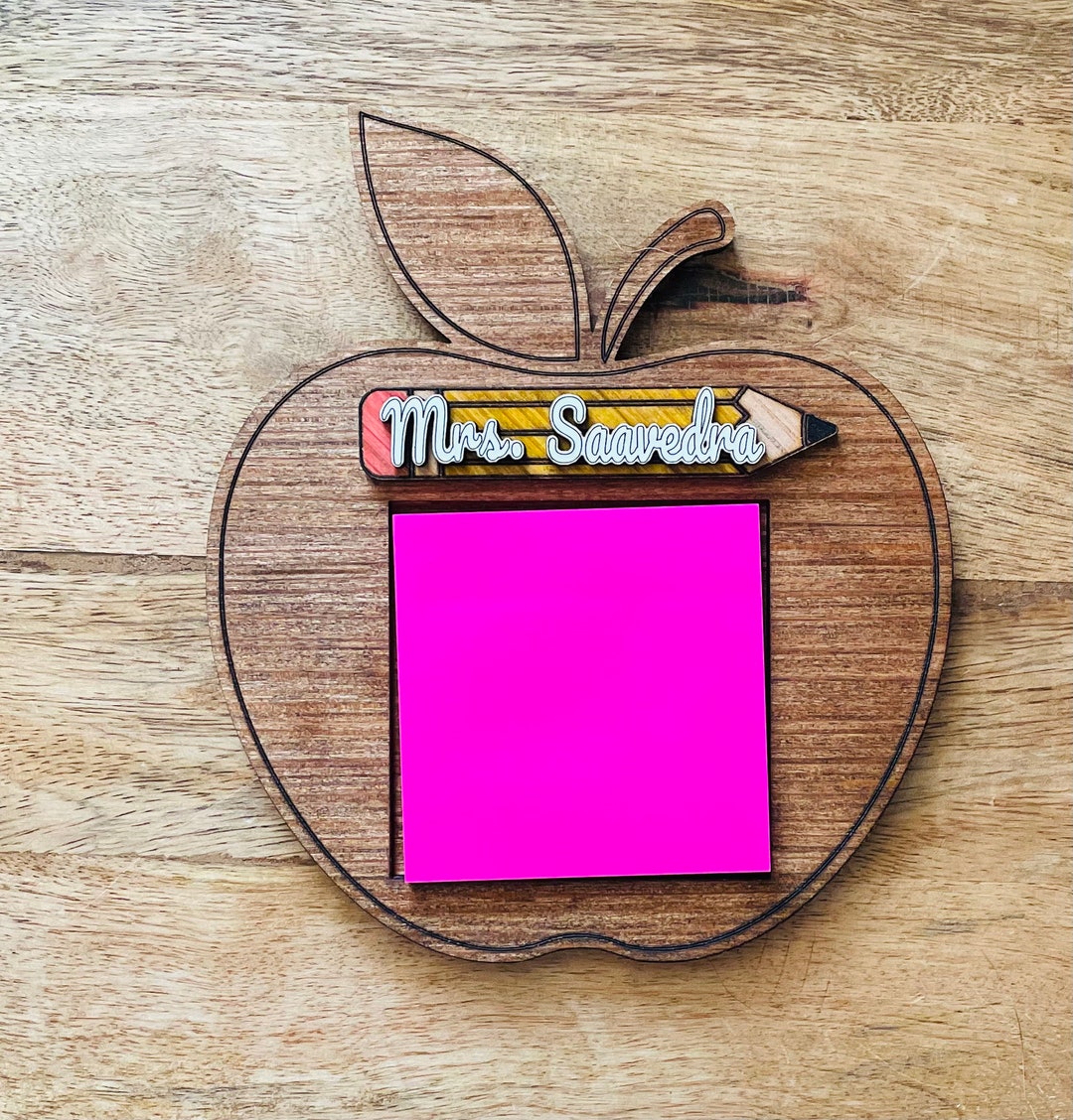 Apple-teacher Sticky Note Holder - Etsy