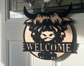 Welcome Cow Sign - Etsy