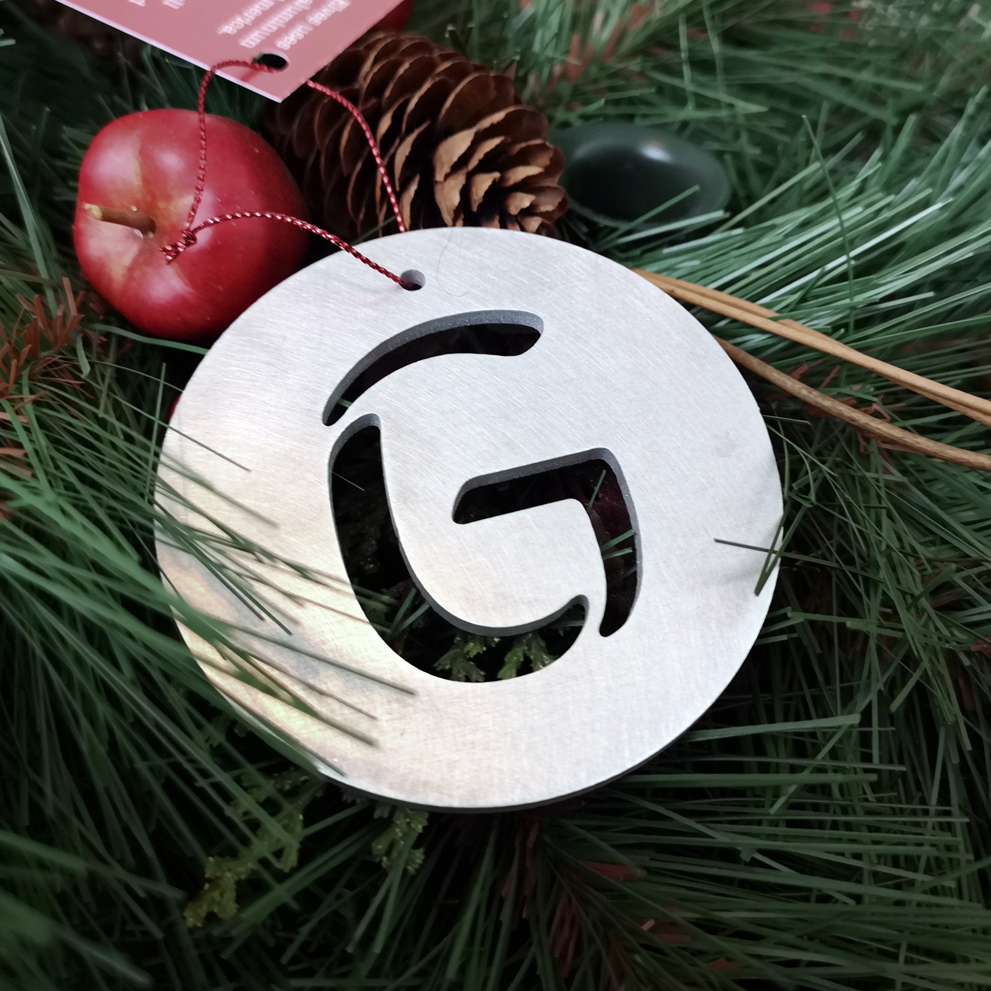 Letter g Christmas Ornament Unique Christmas Ornament Laser Cut Metal ...