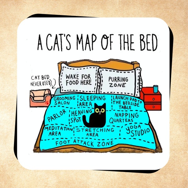 Cat Map of the Bed - Etsy