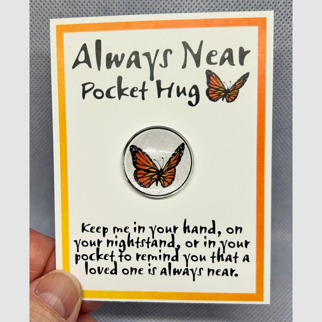 Butterfly Always Near Pocket Hug Card - Etsy