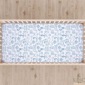 Coquette Mermaid Crib Sheet, Personalized Coastal Blue Hospital Crib ...