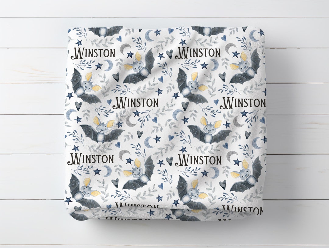 Personalized Whimsical Bat Swaddle for Baby Boy Gift Basket, Vampire ...