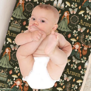 Elven Crib Sheet Nursery Set | Fantasy Forestcore Newborn Hospital Prop ...