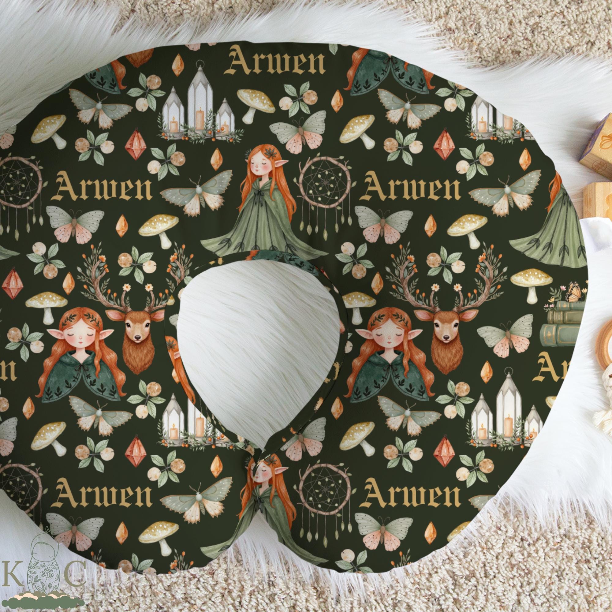 Elven Crib Sheet Nursery Set | Fantasy Forestcore Newborn Hospital Prop ...