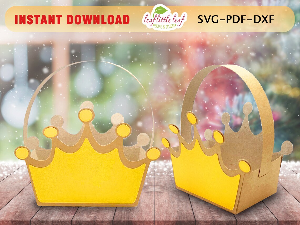 Princess Crown Treat Box Template, Crown Treat Box, Crown Gift Box ...