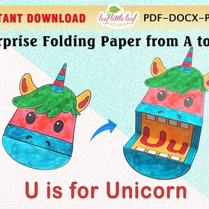 Surprise Folding Paper With Learning Alphabet | Surprise Folding 26 ...