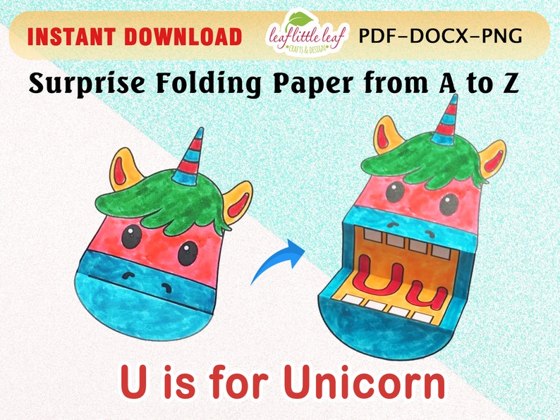 Surprise Folding Paper With Learning Alphabet Surprise - Etsy