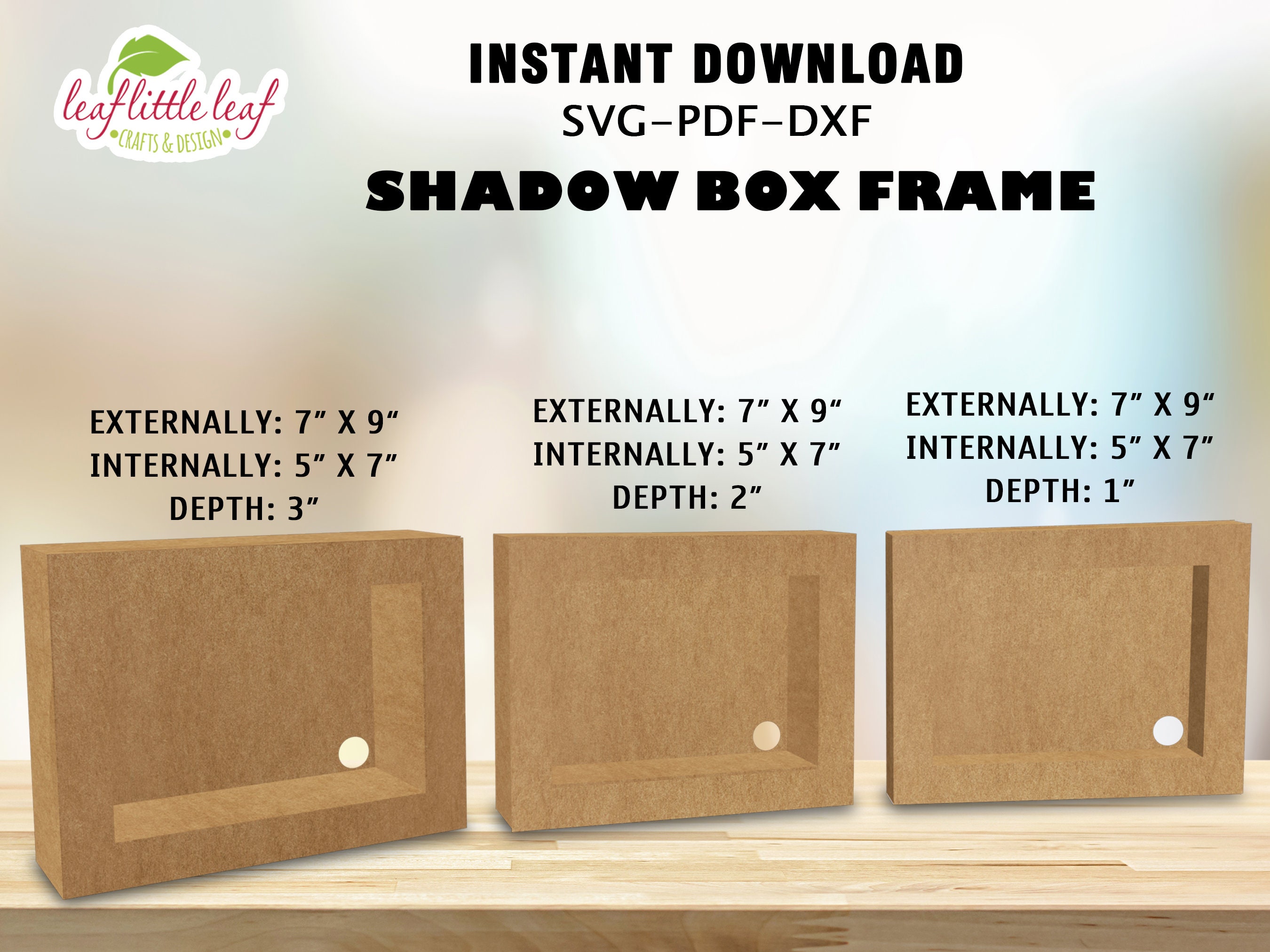 Bundle Shadow Box 5x7 Frame SVG Template, 3D Shadow Box Frame 5x7 SVG ...
