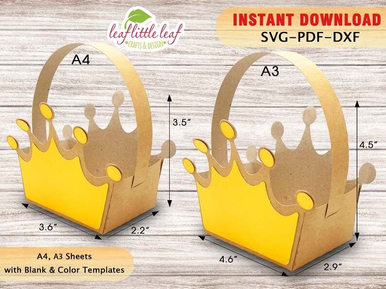 Princess Crown Treat Box Template, Crown Treat Box, Crown Gift Box ...