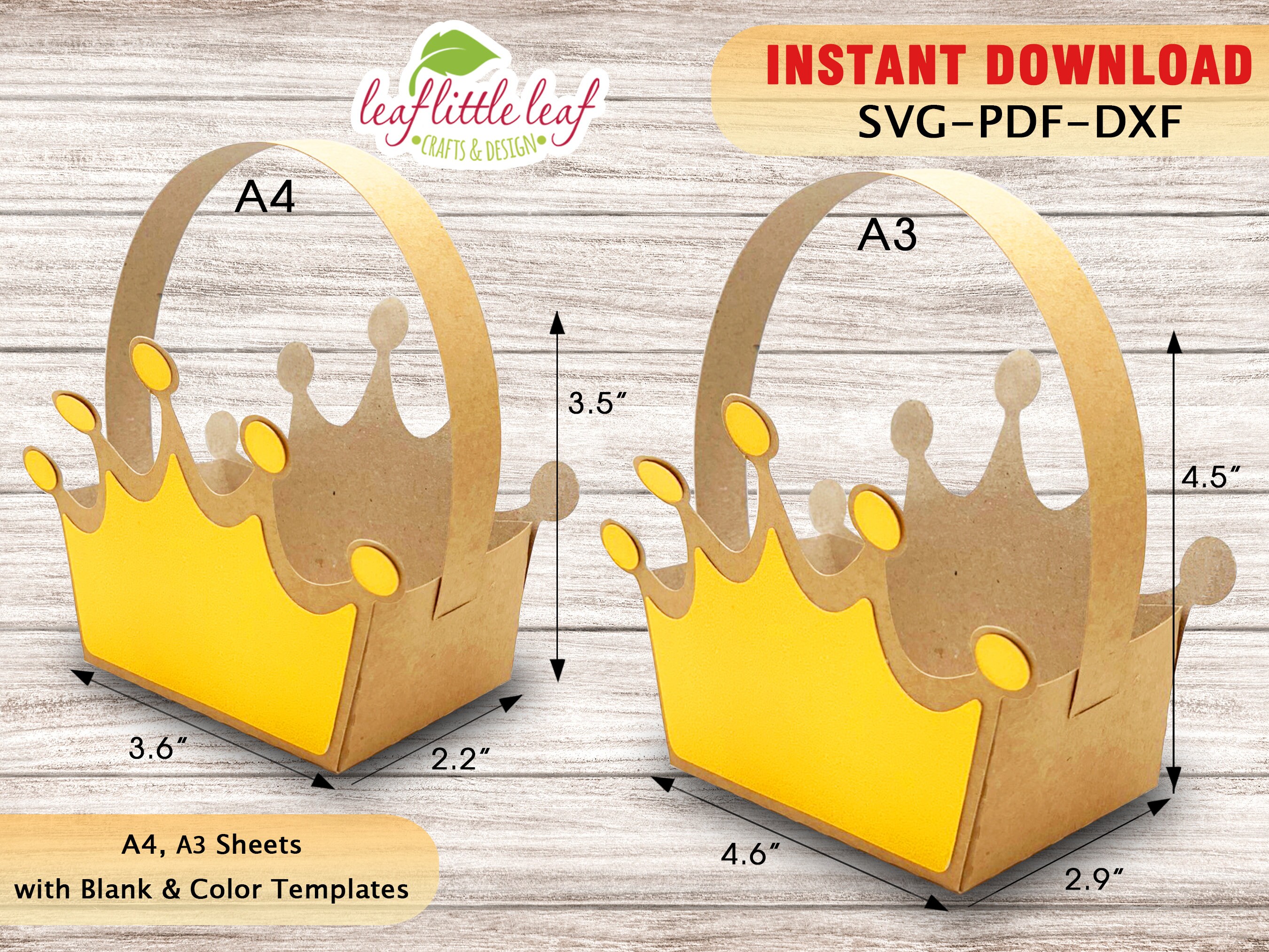 Princess Crown Treat Box Template, Crown Treat Box, Crown Gift Box ...