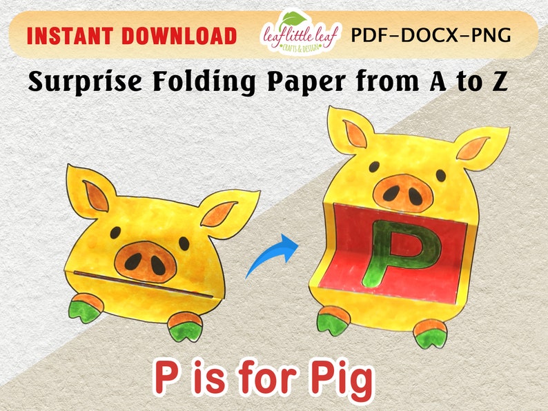 Surprise Folding Paper With Learning Alphabet | Surprise Folding 26 ...