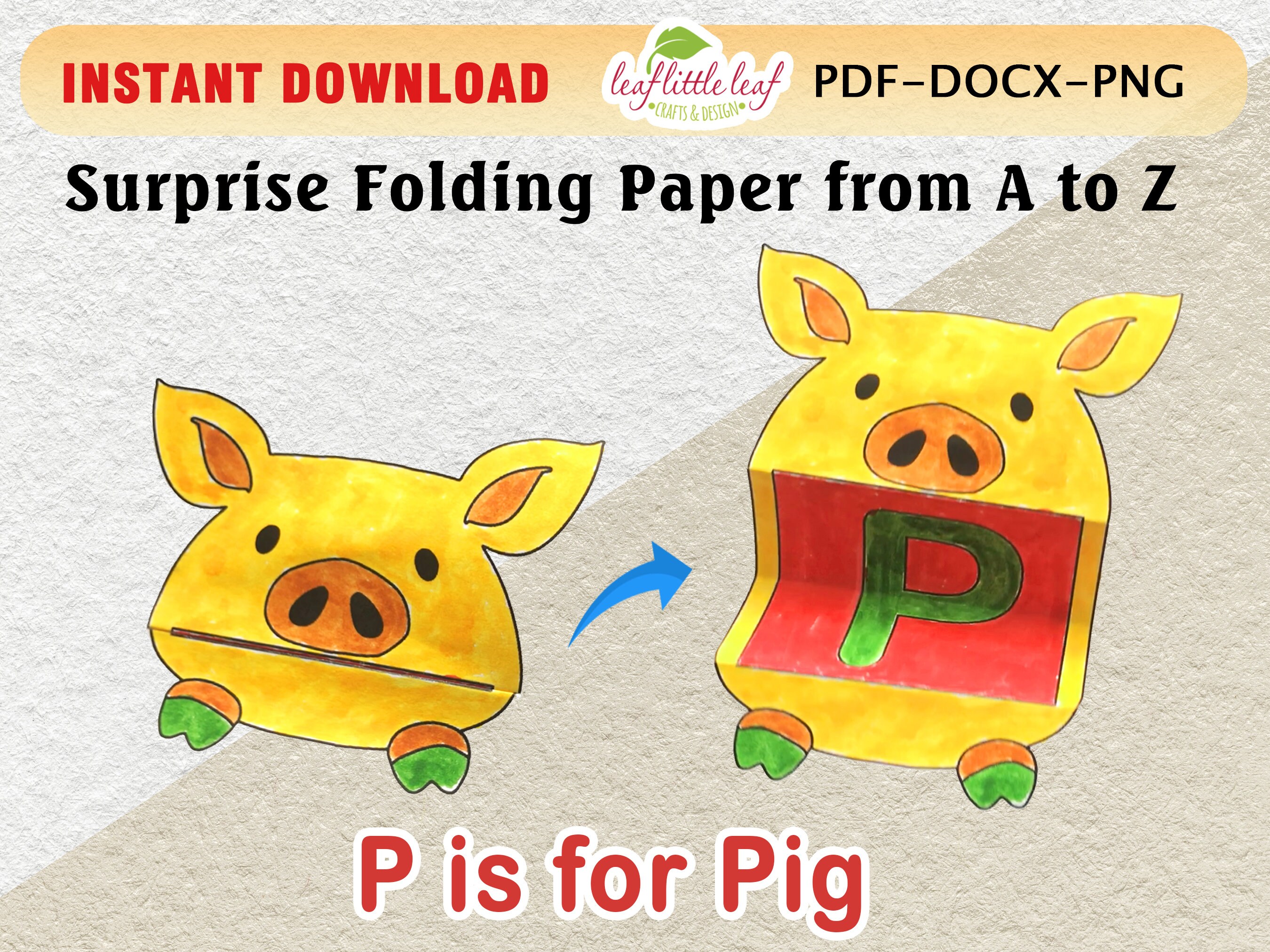 Surprise Folding Paper With Learning Alphabet | Surprise Folding 26 ...