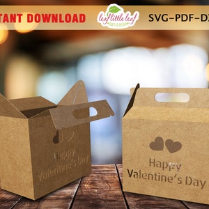 Gable Happy Valentine Heart Box Template, Gable Valentine Box ...