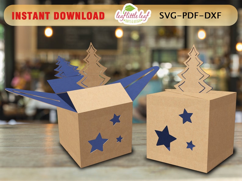 Christmas Tree Gift Box Template, Christmas Gift Box, SVG DXF PDF ...
