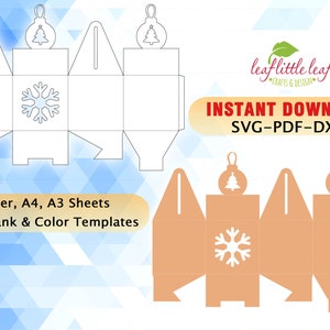 Christmas Bauble Box Template, Christmas Gift Box, SVG DXF PDF, Party ...