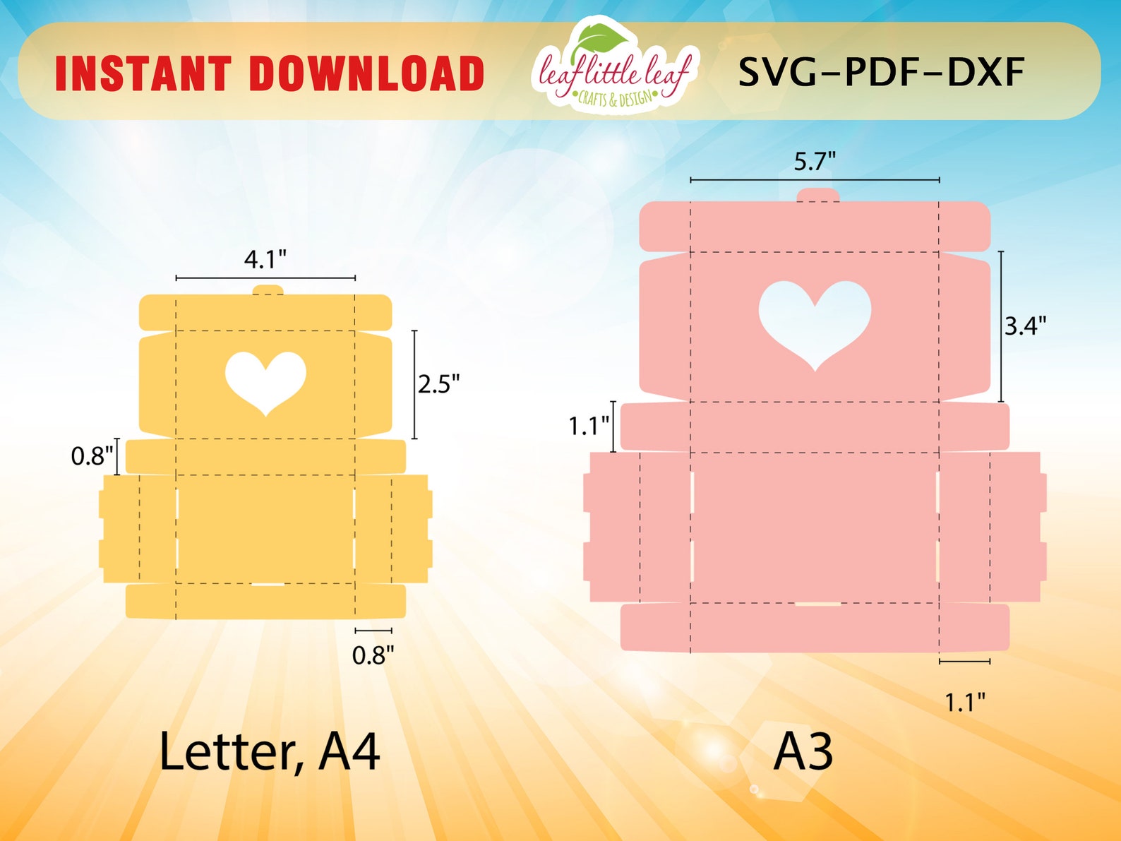 Valentine Heart Box Template, Valentine No Glue Box Gift, Valentine ...