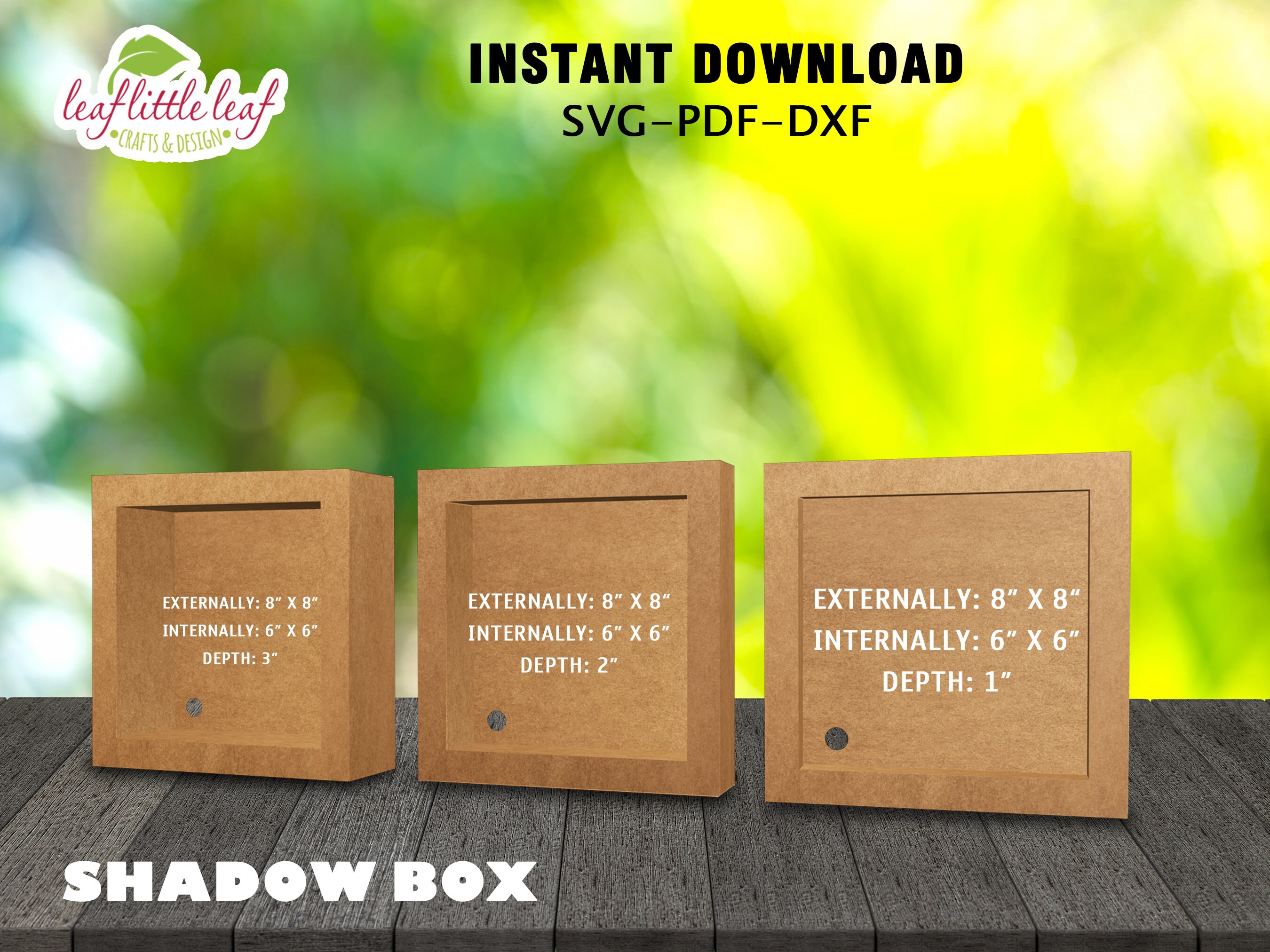 Bundle Shadow Box 6 Square Frame SVG Template, 3D Shadow Box 6 Square ...