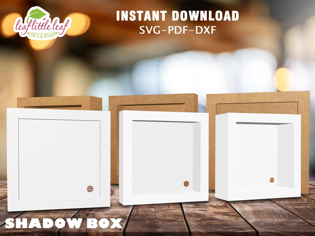Bundle Shadow Box 8" Square Frame SVG Template, 3D Shadow Box Frame 8 ...