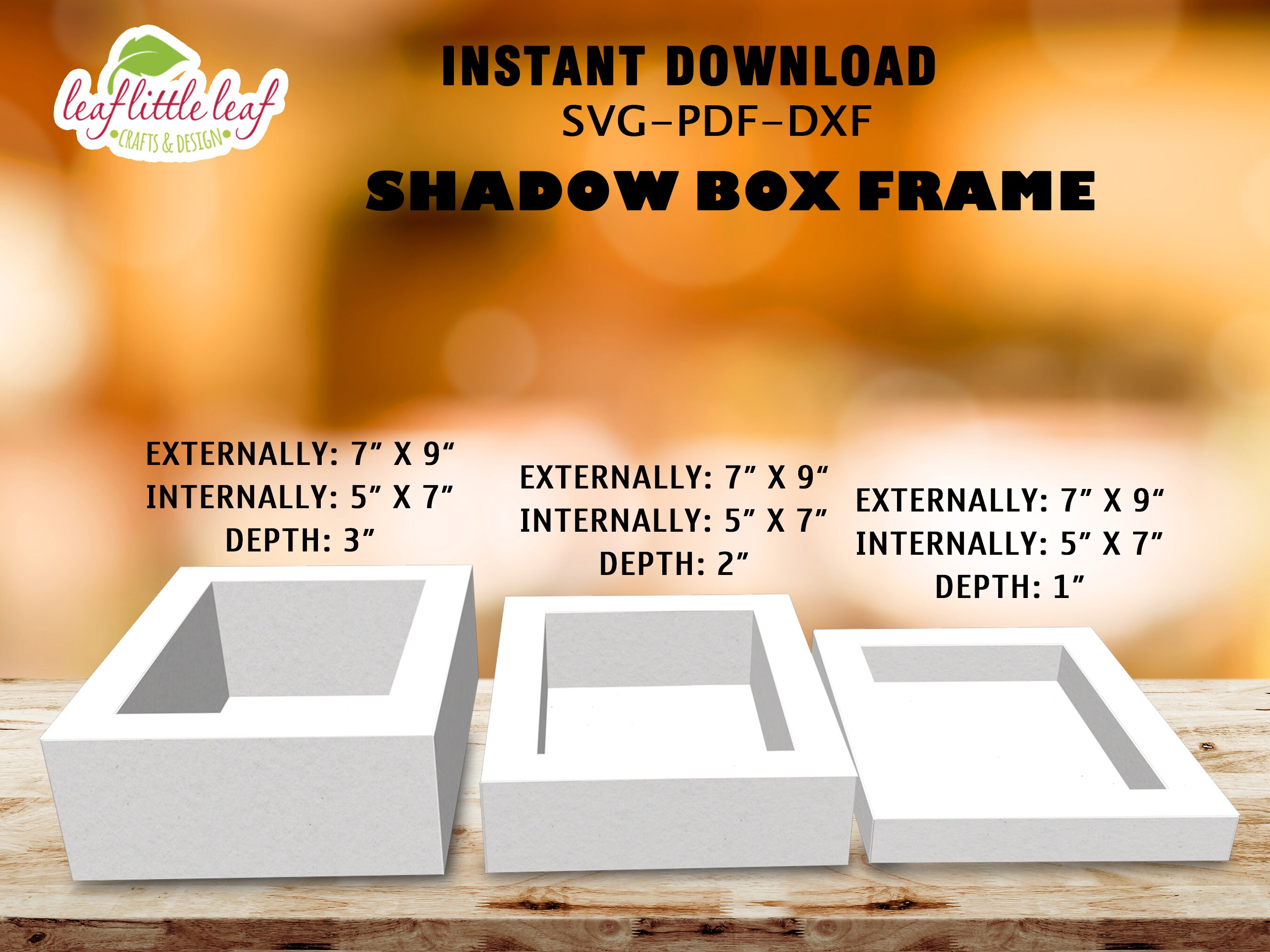 Bundle Shadow Box 5x7 Frame SVG Template, 3D Shadow Box Frame 5x7 SVG ...