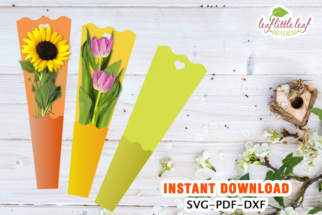 Flower Packaging Template, Flower Package Gift, Valentine Package Gift ...