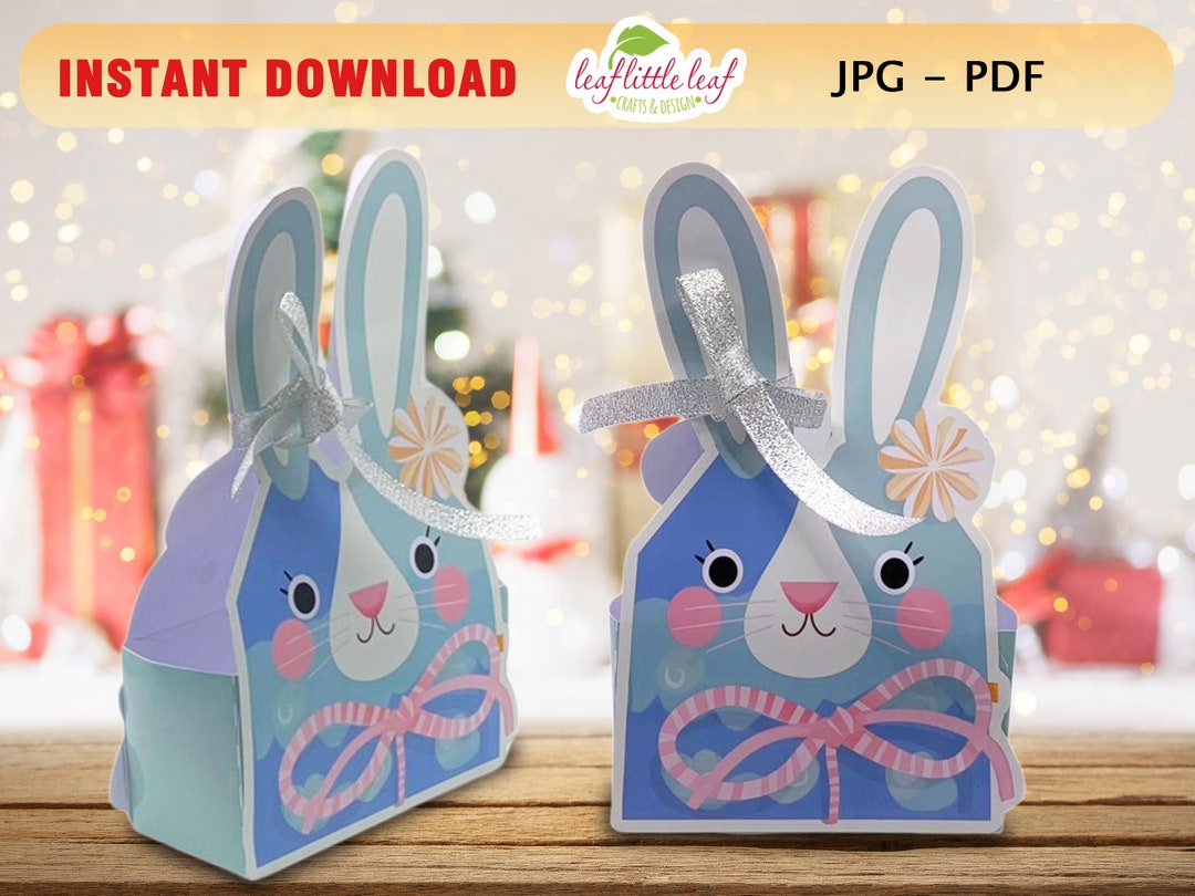 Easter Bunny Treat Box Printable, Easter Favor Box, Bunny Box Template ...
