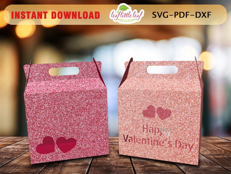 Gable Happy Valentine Heart Box Template, Gable Valentine Box ...