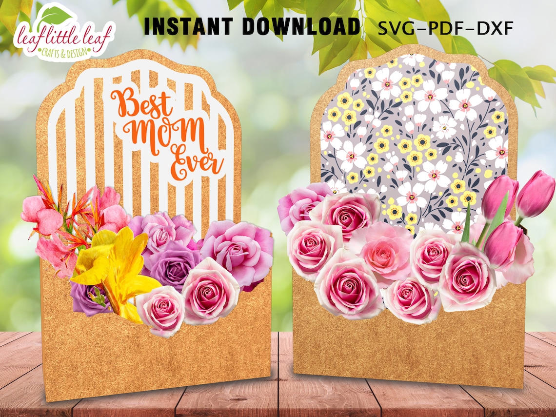 Envelope Happy Mother's Day Box Template, Envelope Flower Package ...