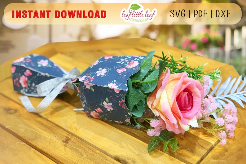 Flower Bouquet Packaging Template Flower Bouquet Package With - Etsy