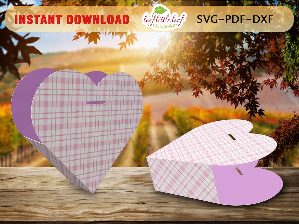 Valentine Heart Box Template Heart Box Svg Valentine Box - Etsy