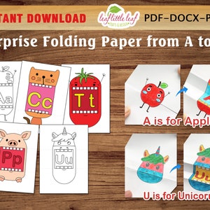 Surprise Folding Paper With Learning Alphabet | Surprise Folding 26 ...
