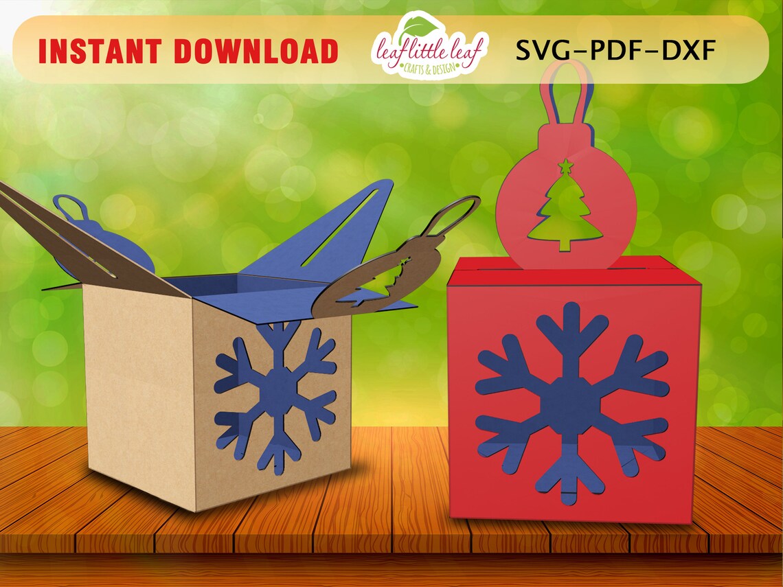 Christmas Bauble Box Template, Christmas Gift Box, SVG DXF PDF, Party ...